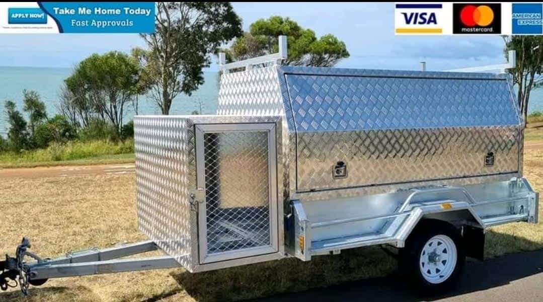 7x4 Galvanised 3 Door Tradesman Tilt Trailer Ladder Racks Aluminium ...